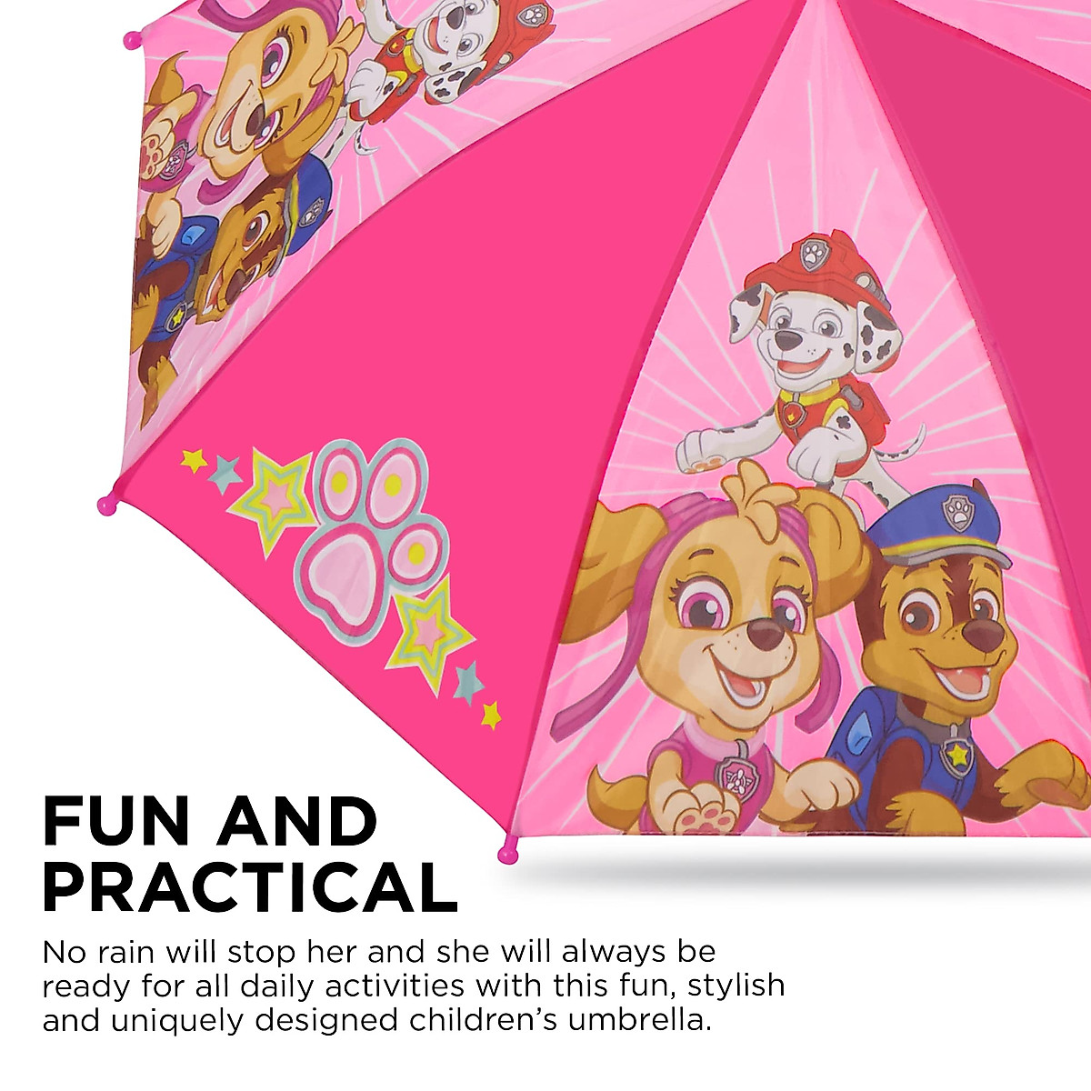 Nickelodeon Little Umbrella and Poncho Raincoat Set, Paw Patrol Girls Rain Wear for Toddler 2-3 Or Kids 4-7, Light Pink, Large, Age 6-7