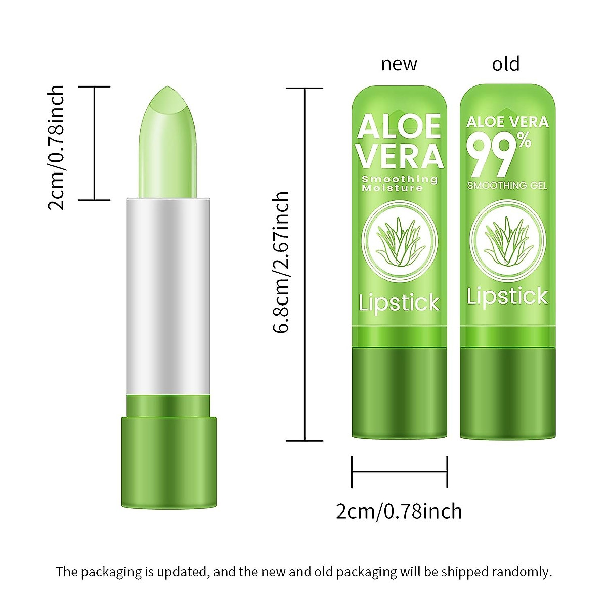 Ownest 5 Packs Aloe Vera Lipstick, Long Lasting Nutritious Soothing Lip Balm, Lips Moisturizing Magic Temperature Color Change Lipstick, Lip Care