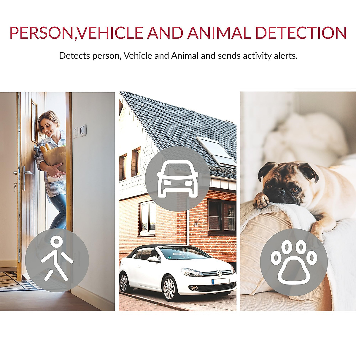 YI Pet Security Camera 1pc, 1080p 360-degree Pan-Tilt Smart Indoor IP Cam with Night Vision, 2-Way Audio, Motion-Tracking，Human Detection, Phone App, Compatible with Alexa and Google