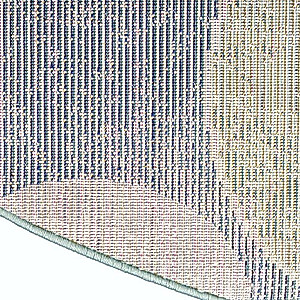 Unique Loom Chromatic Collection Modern Bokeh & Vibrant Abstract Area Rug for Any Home Décor, 8' 0" x 8' 0", Navy Blue/Beige