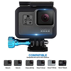MiPremium Frame Mount Housing Case for GoPro Hero 7 6 & 5 Black Silver & White. Cover Shell Cage Accessories Kit with Aluminium Screw & Quick Release Buckle Socket Accessory for Hero7 Hero6 Hero5