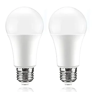 Dusk to Dawn Light Bulbs Outdoor 100 Watt Equivalent - 2 Pack E26 12W Automatic On/Off Sensor Light Bulb Daylight 6000K A19 Outdoor LED Light Bulbs