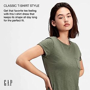 GAP Womens Pocket T-Shirt Casual Dress, Cerise, XX-Large US