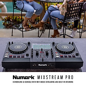 Numark Mixstream Pro Standalone System with Speakers, 7” Touch Screen, WiFi Streaming, 2 Channels & FX