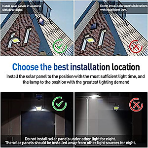 Solar Outdoor Lights Motion Sensor Waterproof LED Solar Flood Lights 2 Pack Solar Powered Security Light Outside Luces Solares Para Exteriores with 3 Lighting Mode 16.4Ft Cable for Yard Garden Garage