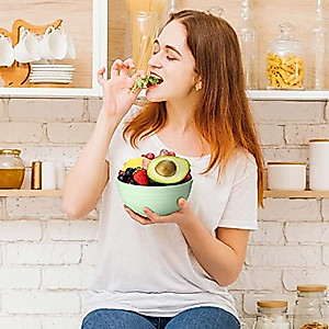 24 Pcs Unbreakable Cereal Bowls 24oz Reusable Bowls for Kitchen Wheat Straw Fiber Soup Bowls Lightweight Plastic Bowls, Microwave and Dishwasher Safe, for Ramen Salad (Pink, Mint Green, Blue, Beige)