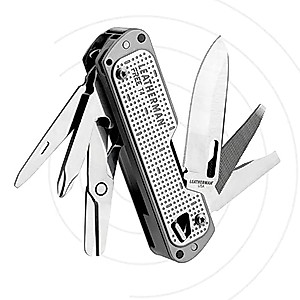 LEATHERMAN, FREE T4 Multitool and EDC Knife with Magnetic Locking and One Hand Accessible, Made in the USA, Stainless