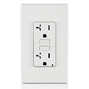 Leviton GFWT2-W Self-test SmartlockPro Slim GFCI Weather-Resistant and Tamper-Resistant Receptacle with LED Indicator, 20-Amp, White