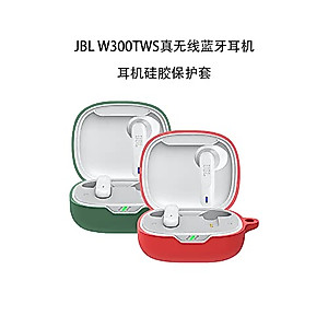 2 Pack DAYJOY Soft Silicone Protective Case Cover Compatible with JBL Wave 300TWS/VIBE 300TWS/JBL Vibe Flex Earbuds, Protective Skin Sleeve with Key Chain(Black+Blue)