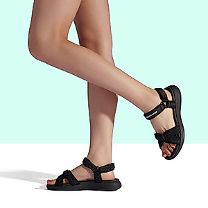 DREAM PAIRS Womens Athletic Sport Sandals Hiking Sandal, Q-black - 10 (QDL19001L)