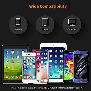 [Apple MFi Certified] 128G Lightning to USB3.0 Flash Drive Memory Stick,Phone Storage Memory Thumb Drives for iPhone/iPad/iPod Backup Memory Stick,Micro Android Phone,PC/TV/Projector (128GB)