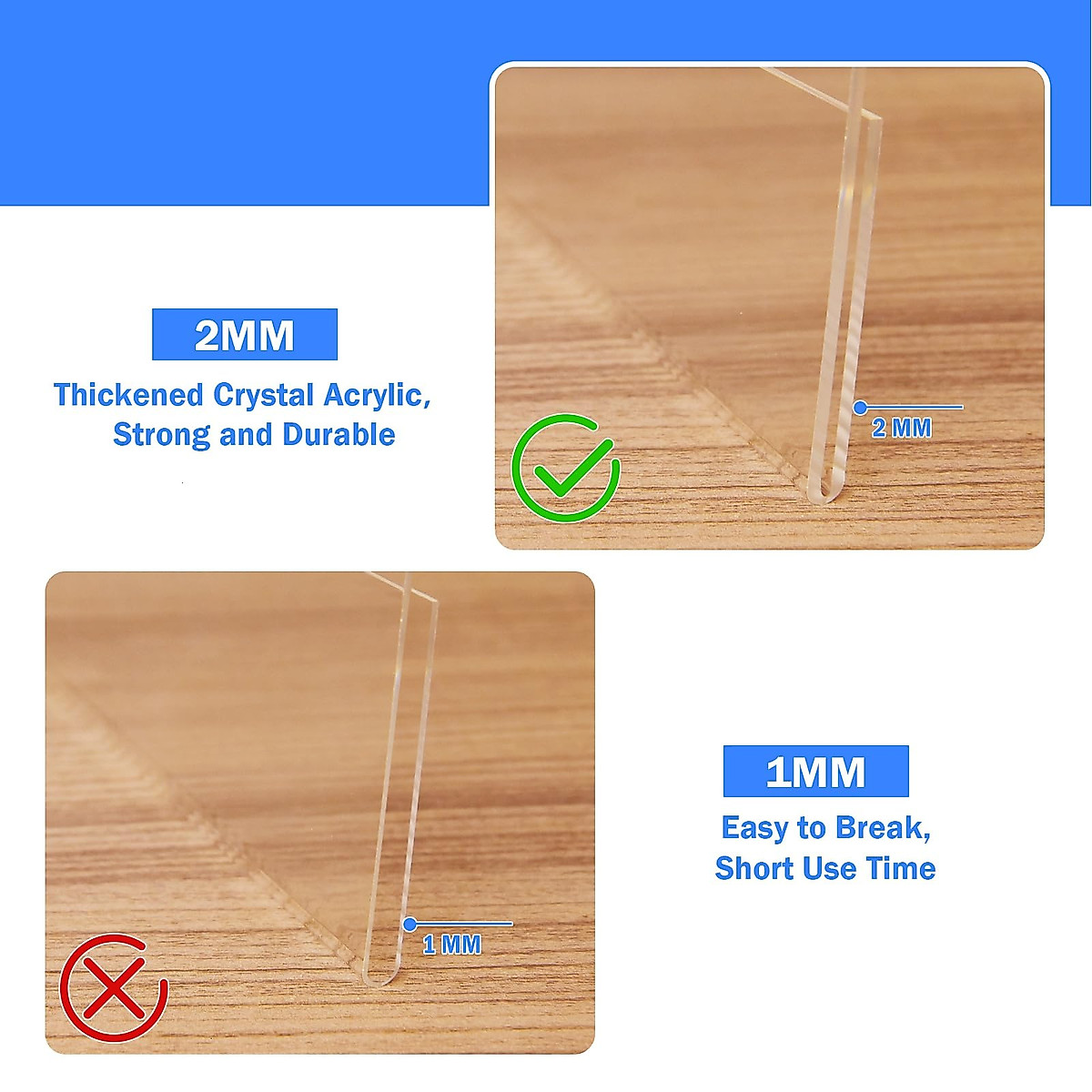 COYMOS 12 Pack Acrylic Sign Holder 8.5 x 11 Horizontal Slant Back Acrylic Stands for Display Plexiglass Clear Acrylic Display Stands for Ad Frame, Picture Photo Frames, Promotions, Restaurants, Office