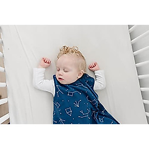 Woolino Merino Wool Baby Sleep Sack - 4 Season Basic Sleep Sack for Baby - Two-Way Zipper Sleeping Bag for Infants - Baby Wearable Blanket - 6-18 Months - Night Sky