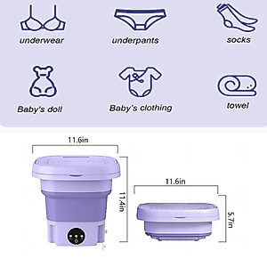 DIGBYS 8L Foldable Washing Machine,Portable Washing Machine with Spin Dryer,Mini Washer with 3 Modes Half Automatic Washt and Blue Light,Washing Machine for Apartments,Baby,Underwear,Camping,Green