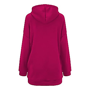 Pongfunsy Sweatshirts Hoodies for Women Trendy Y2k Loose fit Long Sleeve Long Sleeve Comfy Fall Casual Tops Shirts Hot Pink