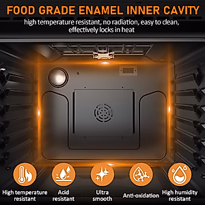 GustoWave 30 Inch Wall Oven Single Wall Ovens, 4.8 Cu. Ft. Electric Built-In Convection Oven, 3800W Broil Bake Roast Function Range, Touch Control, LED Display, Timer, Safety Lock