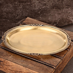 Acewood Brass Canister with tray dry fruit box nuts box dry fruit tray gift box Dry Fruit Containers Multi Utility Storage Containers set of 2., Golden