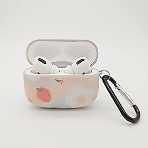 Zoelux Airpods pro case Cover with Keychain,Soft cat Ears airpods pro case Cute for girl Women Full Protective case Cover(Pinkflower)