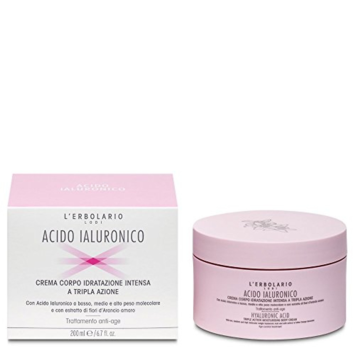L'Erbolario Hyaluronic Acid Triple Action Moisturising Body Cream - Nourishing And Compacting Treatment - Helps Restore Moisture And Elasticity To Skin Tissue - Prevents Loss Of Humidity - 6.7 Oz