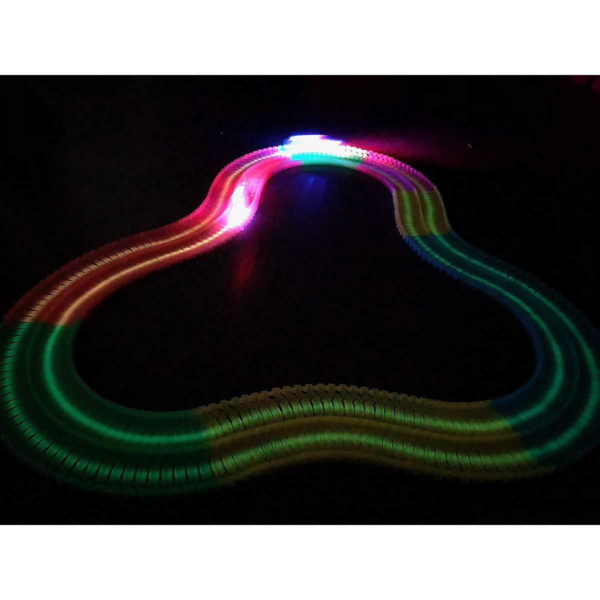 Mindscope Twister Tracks Radio Control Dual Lane Police Chase Glow in The Dark Track Set with 2 Cars and 2 Radio Controls RC