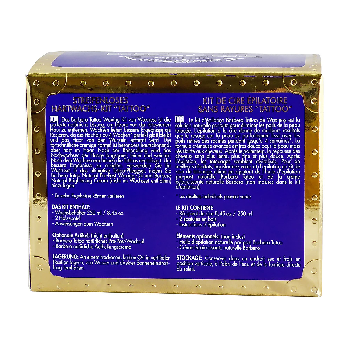 Waxness Premium Gold Microwavable Hair Removal Stripless Wax Kit 8.45 Ounces