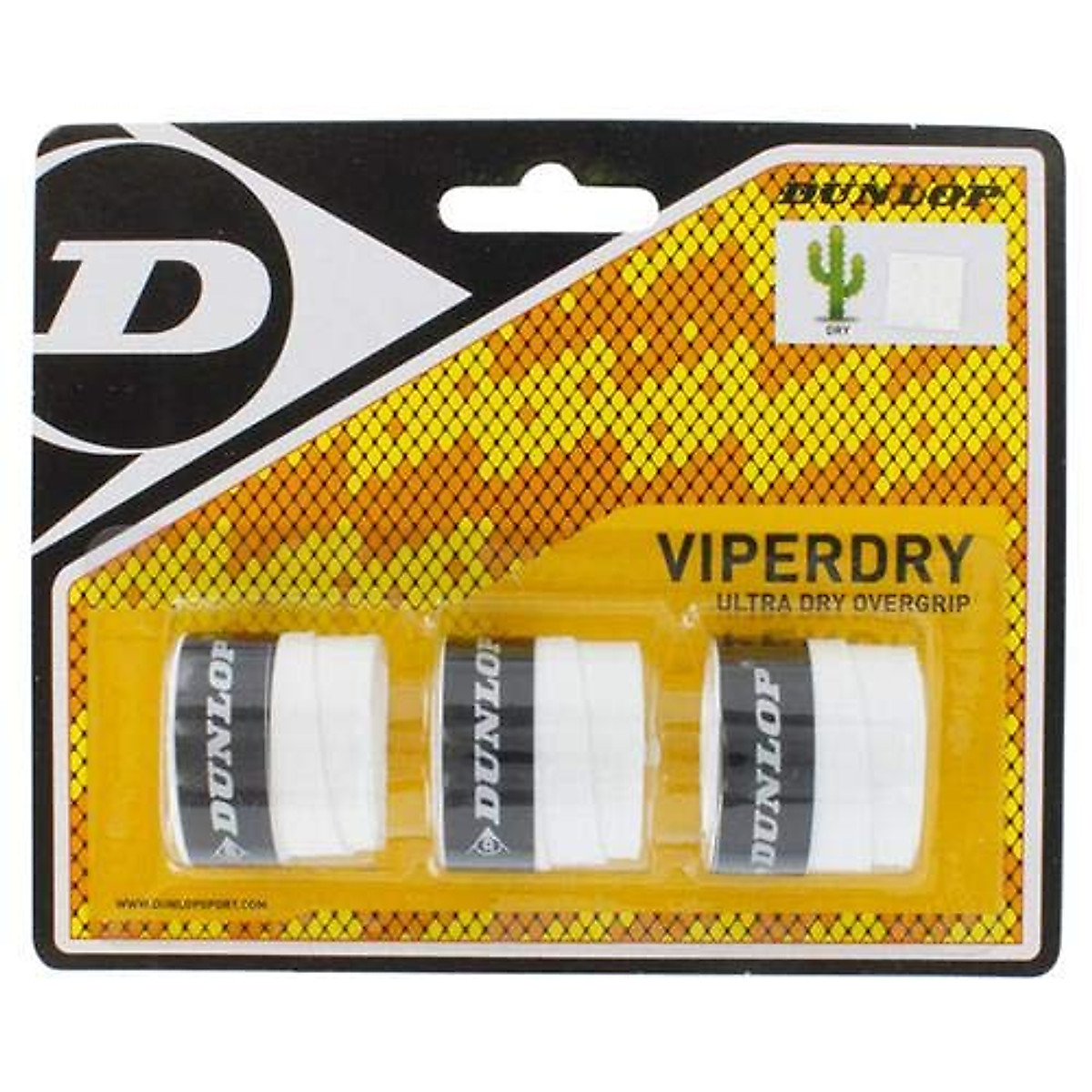 Dunlop Sports ViperDry Overgrip, 3-Pack, White V17
