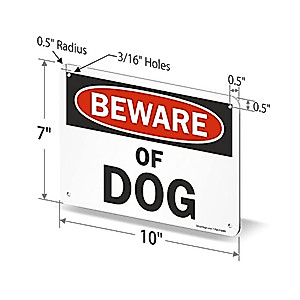 SmartSign - S-7404-AL-10 "Beware of Dog" Sign | 7" x 10" Aluminum