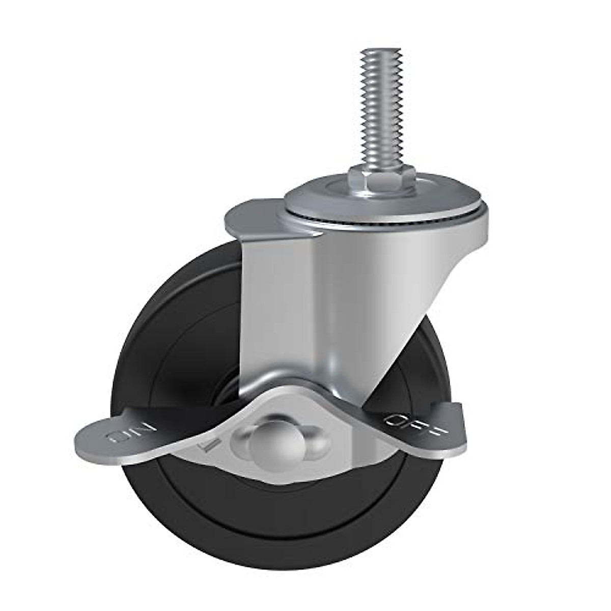 AAGUT 3" Steel Wire Shelving System Casters, 5/16"-18 x 3/4" stem casters with 4 Nuts and Spanner, Set of 4