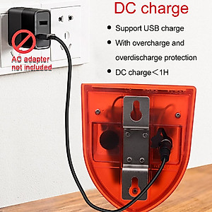 Burglar/Anti-Intrusion Trip Alarm, Solar Outdoor Indoor Sound and Light Siren, 129dB DIY Home/Camping/Portable Security Alarm for Deter intruders, Security Arming,etc. 328 Ft Pull Wire Magnetic Switch