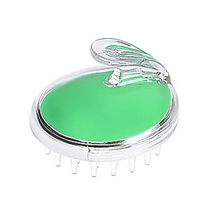 INGVY Dry Brushing Body Brush Bath Supplies Crystal Transparent Silicone Massage Shampoo Comb Deep Massage Clean Scalp Shampoo Artifact (Color : Green)