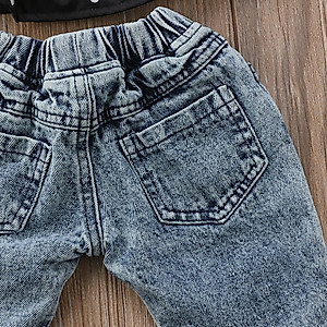 Toddler Newborn Baby Boys Girls Causal Elastic Waist Destroyed Ripped Jeans Pants (0-6 Months, A)
