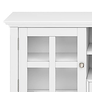 SIMPLIHOME Acadian SOLID WOOD 60 Inch Wide Rustic TV Media Stand in White for TVs up to 65 Inches, For the Living Room and Entertainment Center