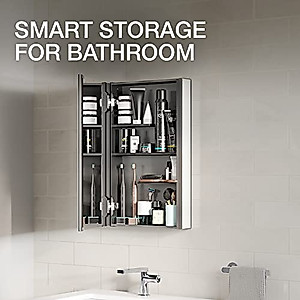 KOHLER K-81144-DA1 Maxstow Frameless Surface Mount Bathroom Medicine Cabinet, 15" x 24", Dark Anodized Aluminum