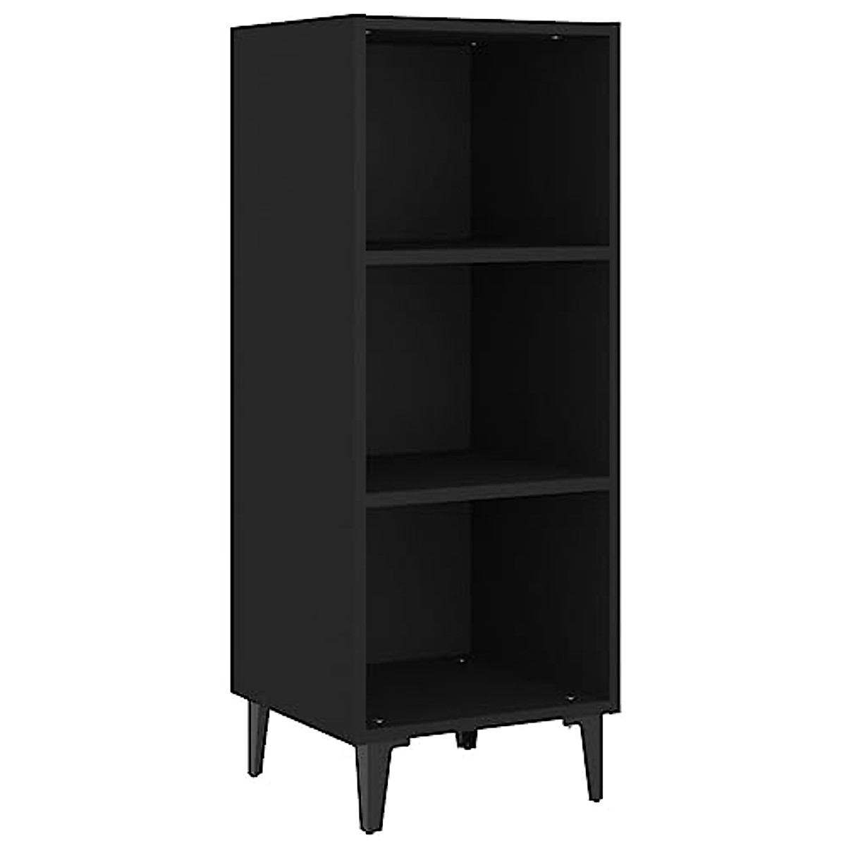 GOLINPEILO Wooden Sideboard Storage Cabinet Black 13.6"x12.8"x35.4" Engineered Wood -AA