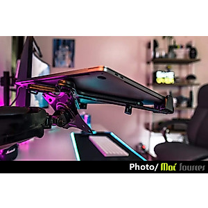 AVLT VESA 75x75 100x100 Laptop Holder for 11 Inch to 17 Inch Laptops - Supports Up to 8.8 Pounds - Adjustable Steel Laptop Mount Tray - Strong Securing Strap (Laptop Tray Only)