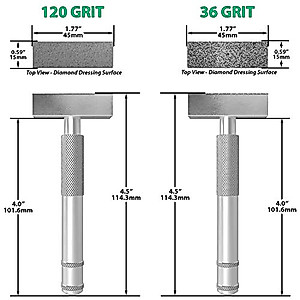 ATLIN Grinding Wheel Dressing Tool - 36 Grit & 120 Grit Diamond Dresser - True Up and Restore Grinding Wheels