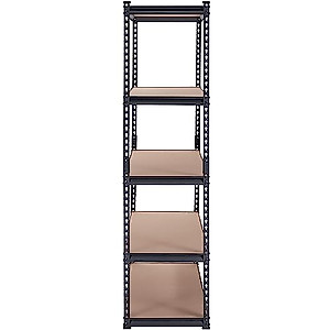 VEVOR Storage Shelving Unit, 5-Tier Adjustable, 2000 lbs Capacity, Heavy Duty Garage Shelves Metal Organizer Utility Rack, Black, 36" L x 18" W x 72" H for Kitchen Pantry Basement Bathroom Laundry