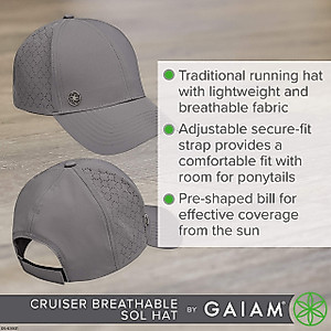 Gaiam Women's Baseball Cap - Classic Womens Ball Cap with Breathable Sol Design to Keep Cool in Summer, Cute Baseball Caps for Women with Ponytail Holder & Premade Bill for Built-In SPF, Dusk
