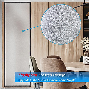 Frosted Glass Window Privacy Film Decorative, Bathroom Privacy Film for Glass Windows Cover, Static Cling, Removable, Reusable, Anti-UV, Anti-Glare, Heat Blocking,17.5X78.7Inch