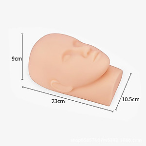 Lash Mannequin Head, Practice Training Head,for Make Up and Lash Extention,Cosmetology Doll Face Head,Soft-Touch Rubber Practice Head,Easy to Clean by Skincare Essential Oil. (Skin colour)