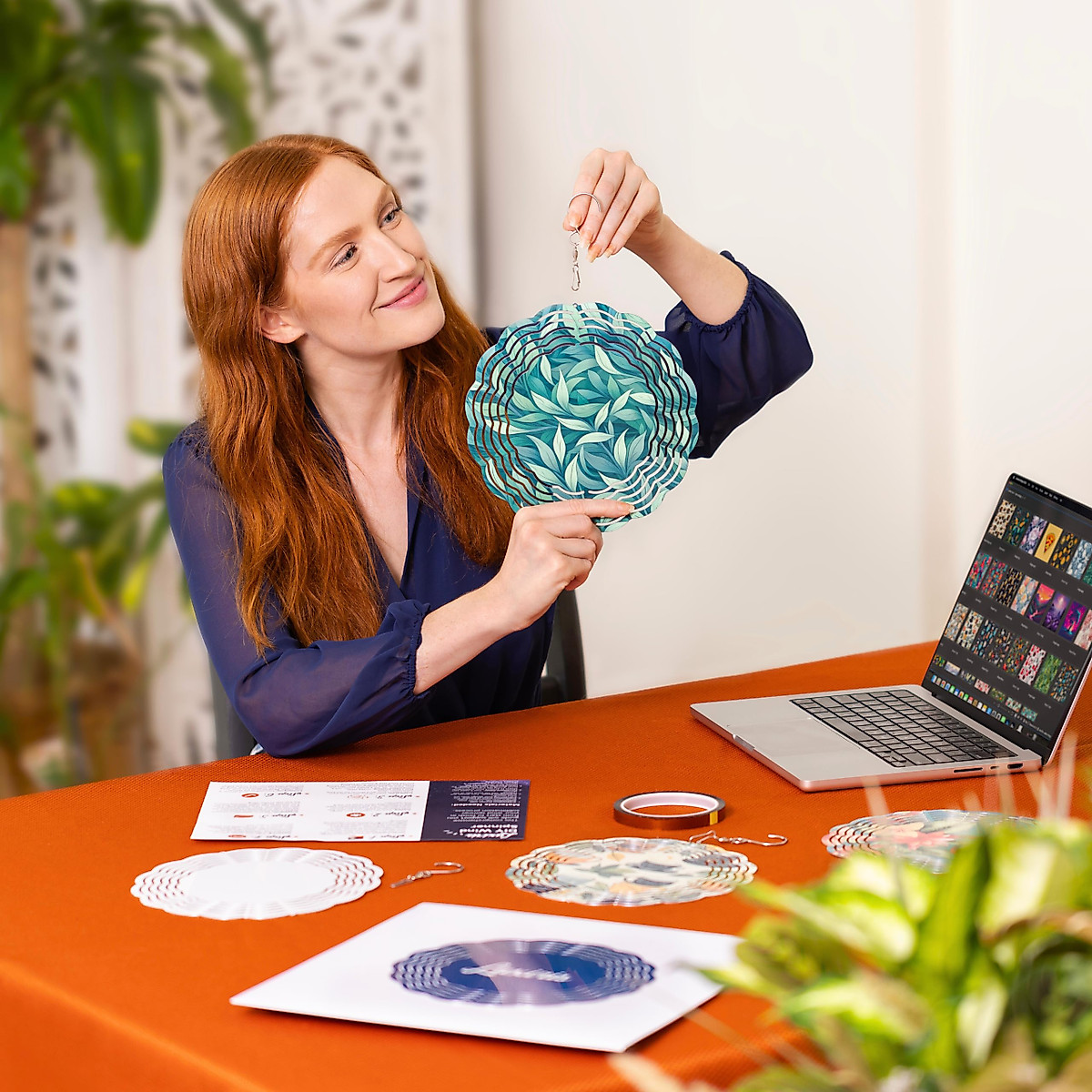 Luxiris Sublimation Wind Spinner Blanks 8 Inch - 5 Pack Bulk Products | 3D Aluminum, Hanging DIY Wind Spinners Sublimation for Yard and Garden | with Heat Resistant Tape & 30 Digital Starter Designs