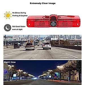 RED WOLF Third 3rd Brake Light Rear View Backup Camera for Chevrolet Express / GMC Savana 1500 2500/3500 2003-2019 Vans Reverse Parking Waterproof