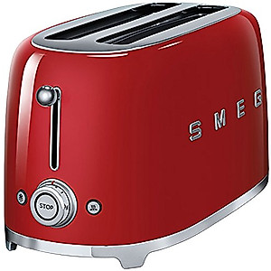 SMEG TSF02RDUS 50's Retro Style 4 Slice Toaster, Red