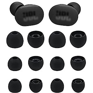 ALXCD Ear Tips Compatible with JBL Tune 130NC TWS in-Ear Earbuds, 6 Pairs S/M/L Sizes Replacement Soft Silicone Earbud Tips Eartips, Compatible with JBL Tune 130NC TWS, Black