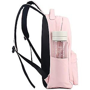 Roffatide Anime Demon Slayer Kamado Nezuko Backpack for Girls Printed Schoolbag Lightweight Nylon Daypack Pink