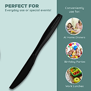 Plastic Cutlery: Disposable Utensils, Clear, White & Black Packs - Great for Parties, Picnics, Office & School