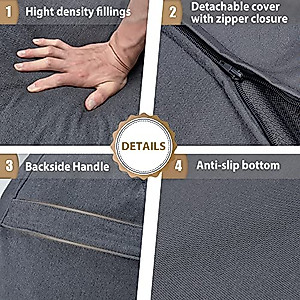 Homguava Bean Bag Chair Sofa Memory Foam Pre-Filled Bean Bag Chairs Stuffed Beanbag Sofa Lazy Bean Bag Sofa for Adults, Kids, Teens for Gaming, Reading & Relaxing(Linen, Dark Grey)