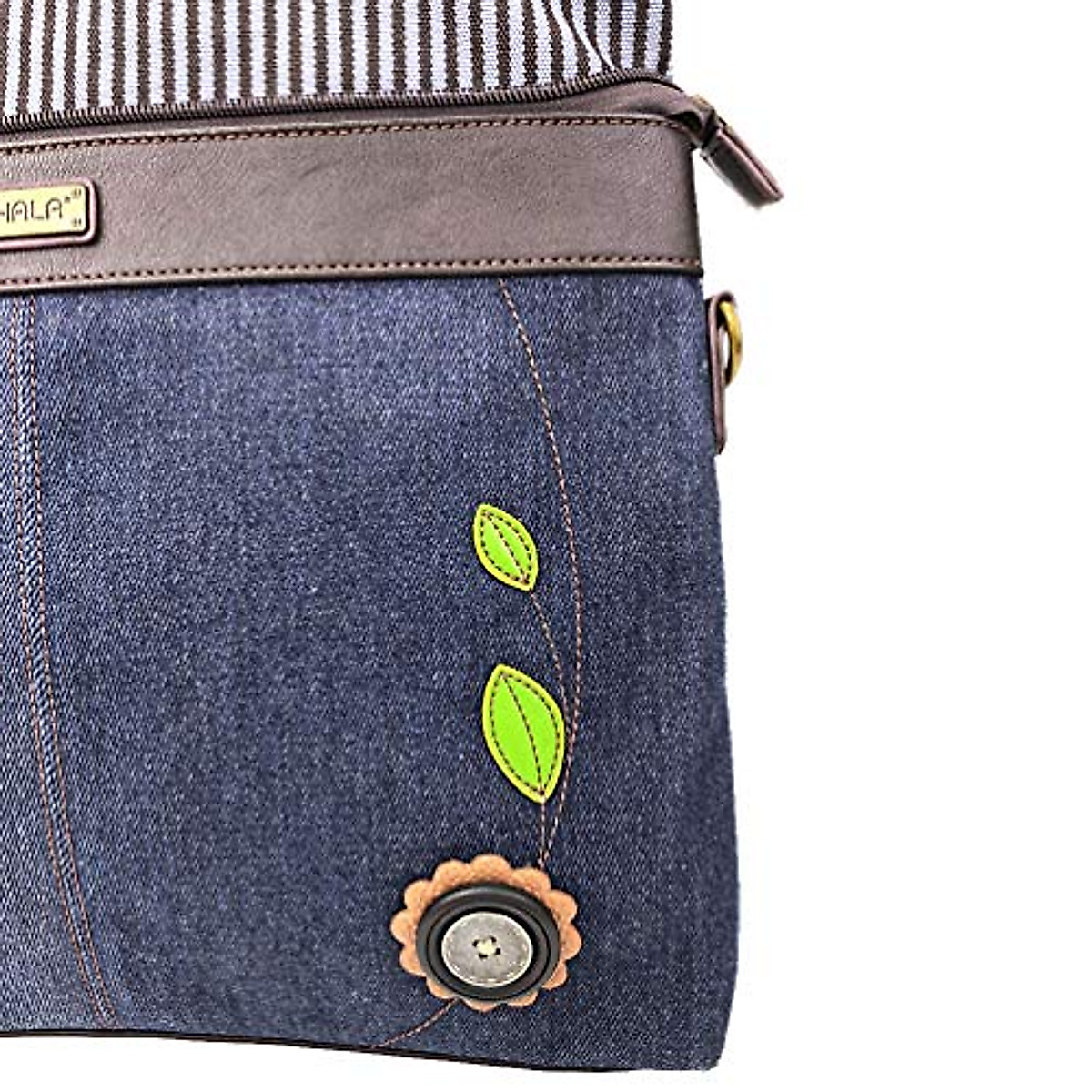 Chala Canvas Convertible Tote- Crossbody Or Shoulder Handbags with Chala Key Fob- Mauve (Metal Turtle)