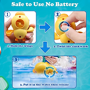 Bath Toys for 1-5 Year Old Boy Girls Gifts,Wind-Up Bathtub Baby Bath Toys for 3-6 Toddlers, Swimming Pool Water Toys for Kids Ages 2-7 Birthday Gifts(3 Pcs)