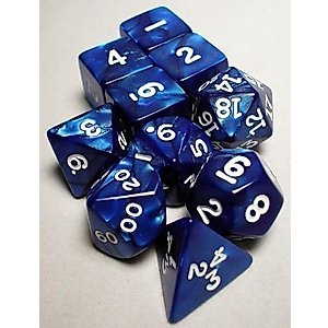 Navy Pearlized Polyhedral Dice Set 10pc Set in Tube